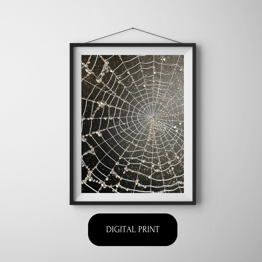 Sparkle Spider Web - Halloween Art Prints, Halloween Digital Prints ...