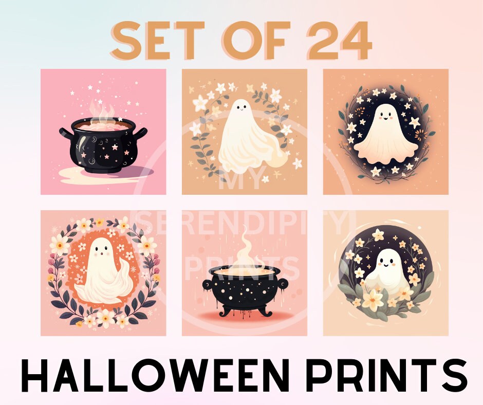 Halloween Bundle Collection | 24 PRINTABLES | Halloween Wall Art ...