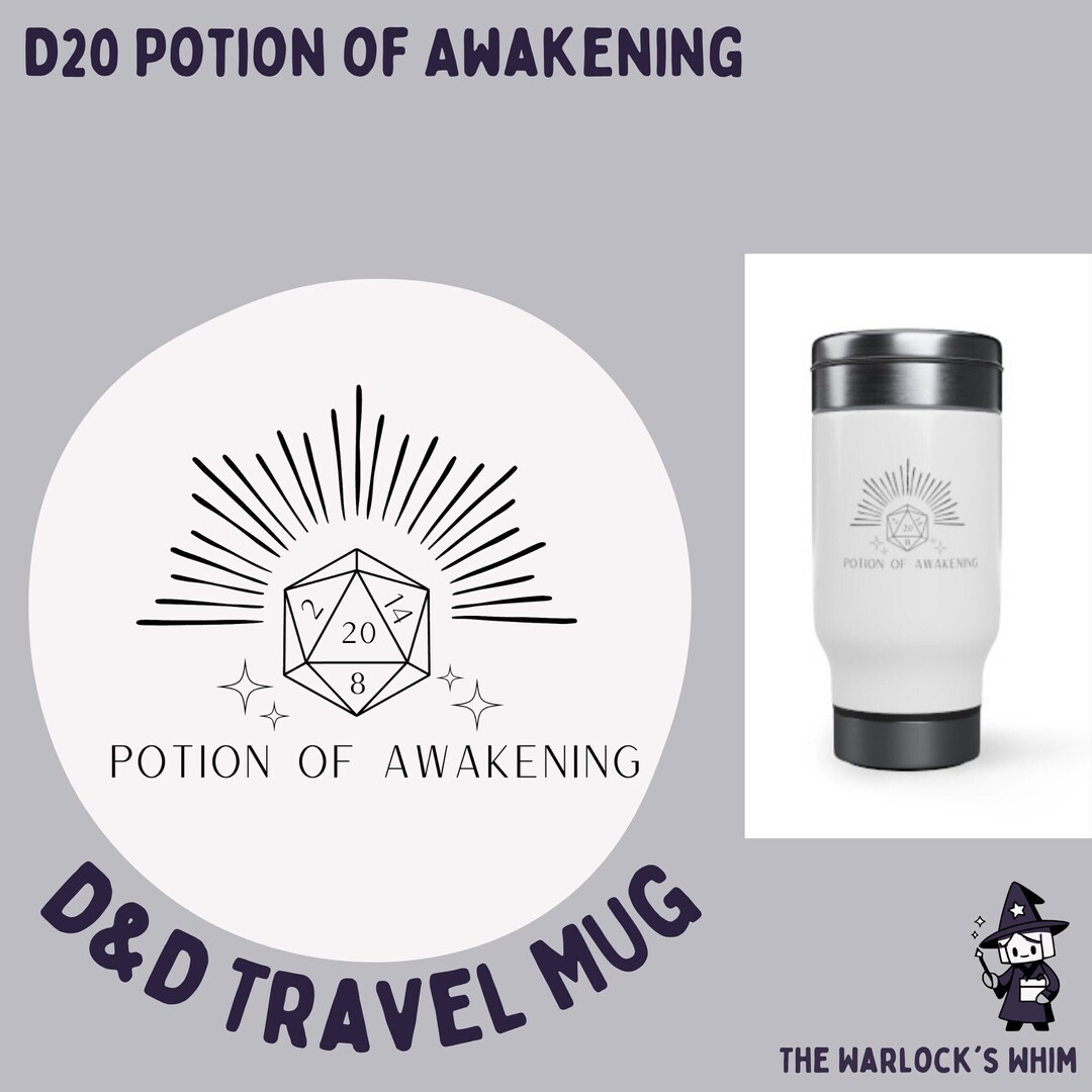 D20 Potion of Awakening Dnd Travel Mug 14oz Stainless Steel - Etsy
