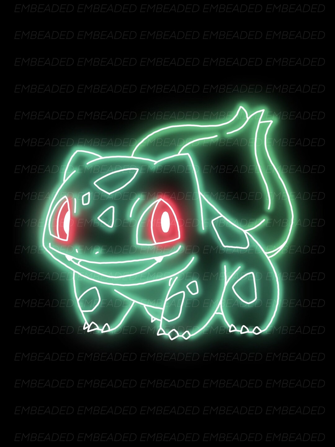 5 Pokemon Inspired Digital Prints Neon Themed Printable High JPEG ...