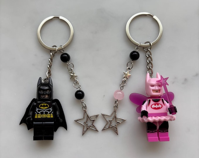 3D Minifigure Keychain - Pink Fairy Bat and Bat Figures - Etsy