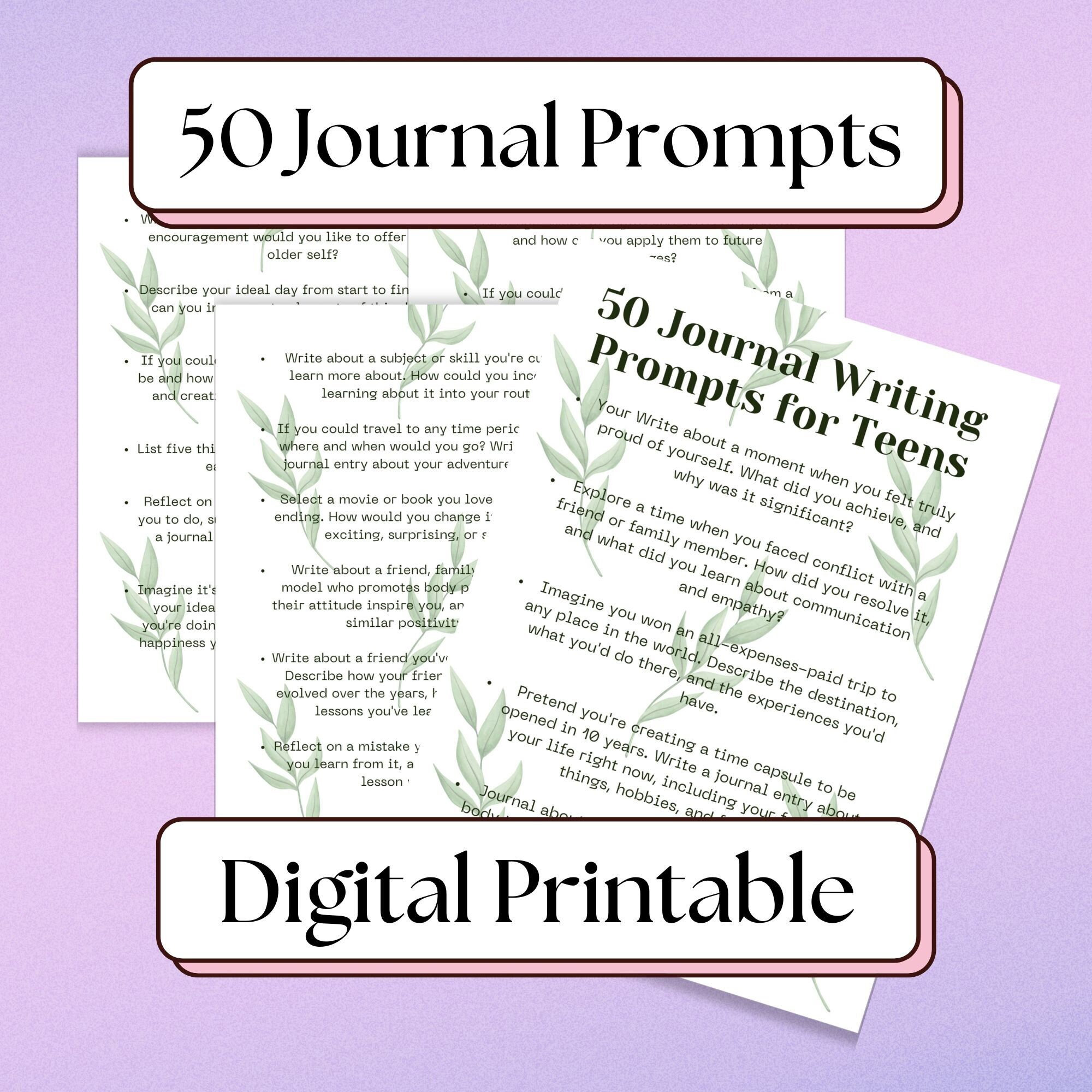 Journal Writing Prompts for Teens, Journaling, Self-love, Body ...