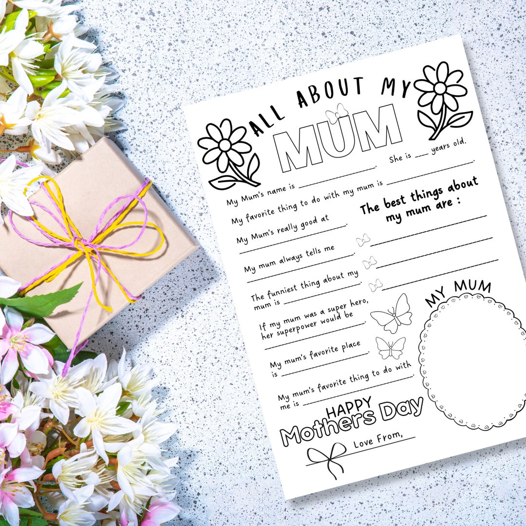 All About Mum, Mothers Day Printable, Mothers Day Activity, Mothers Day ...