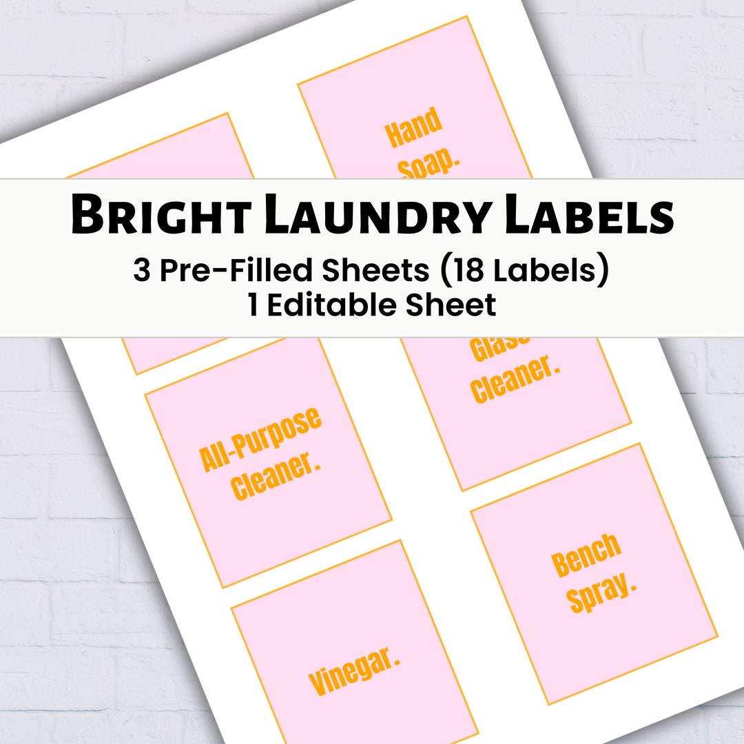 Printable Laundry Labels, Container Labels, Home Organization, Spray ...
