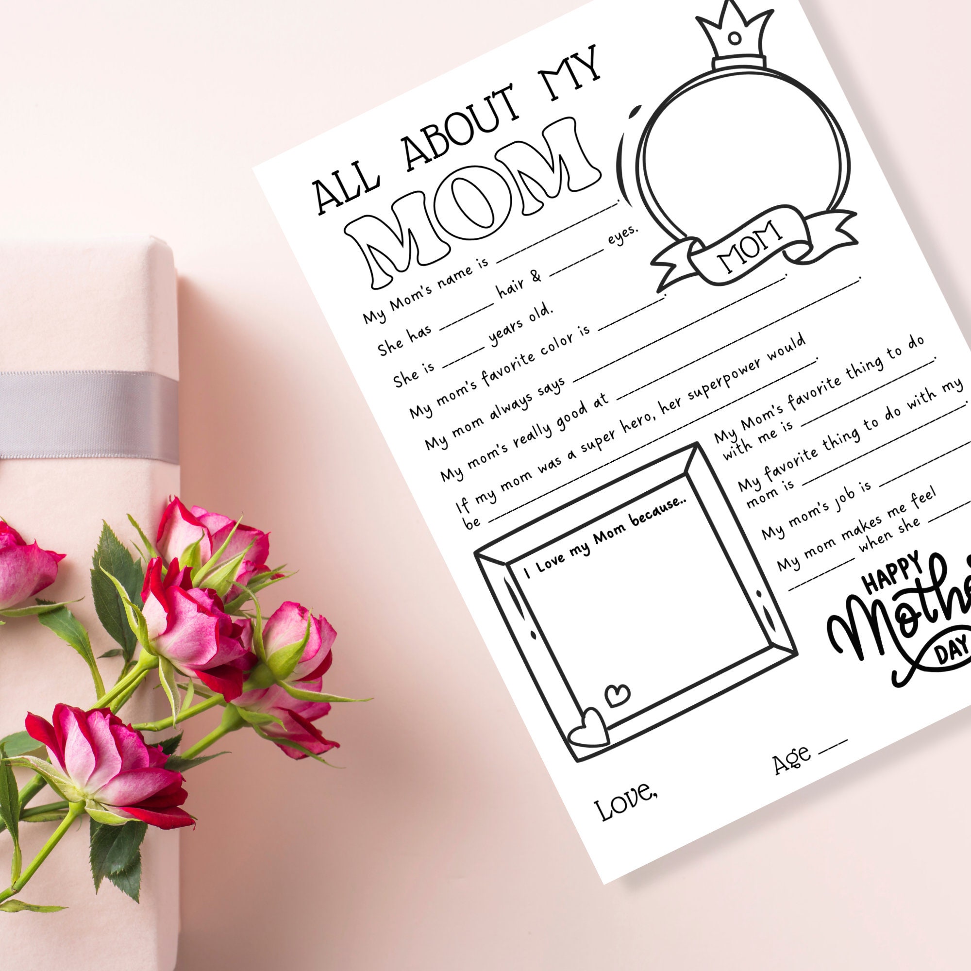 All About Mom, Mothers Day Printable, Mothers Day Activity, Mothers Day ...