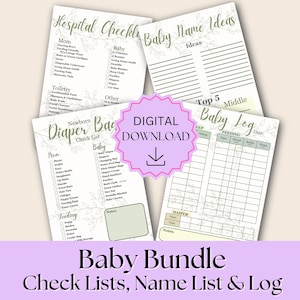 Newborn Daily Tracker Hospital Checklist Baby Name Idea - Etsy