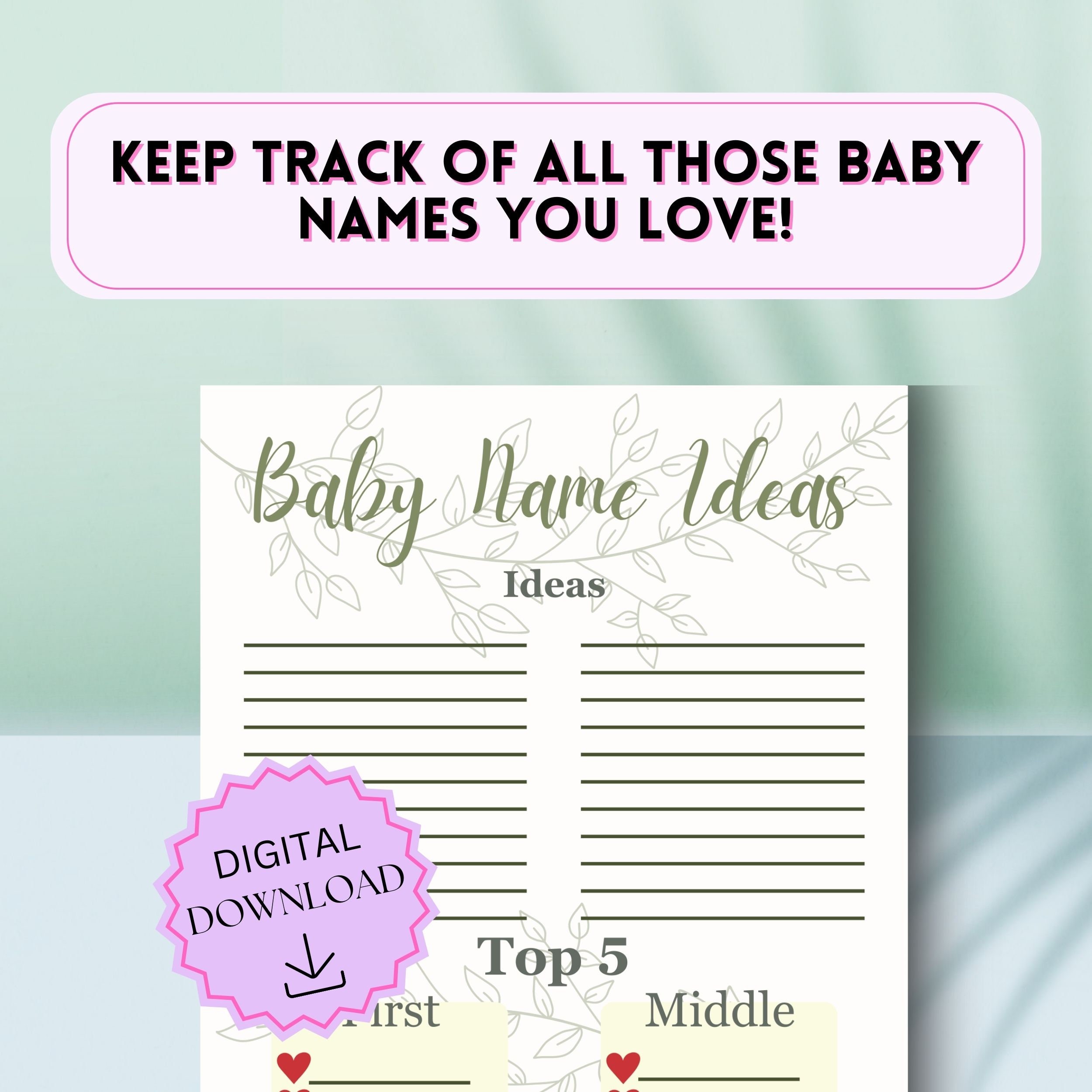 Newborn Daily Tracker Hospital Checklist Baby Name Idea - Etsy