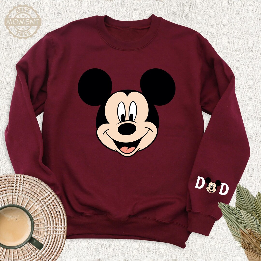 Mickey Mouse Dad Sweatshirt, Custom Disney Daddy Long Sleeve Shirt ...