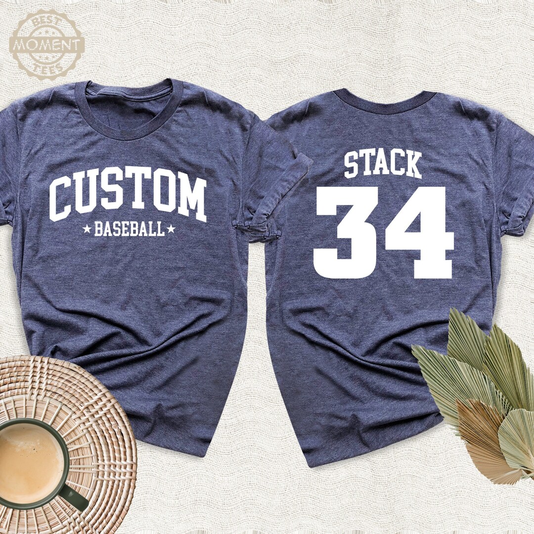 Custom Two-sided Baseball Shirt, Number and Name Baseball Tshirt ...