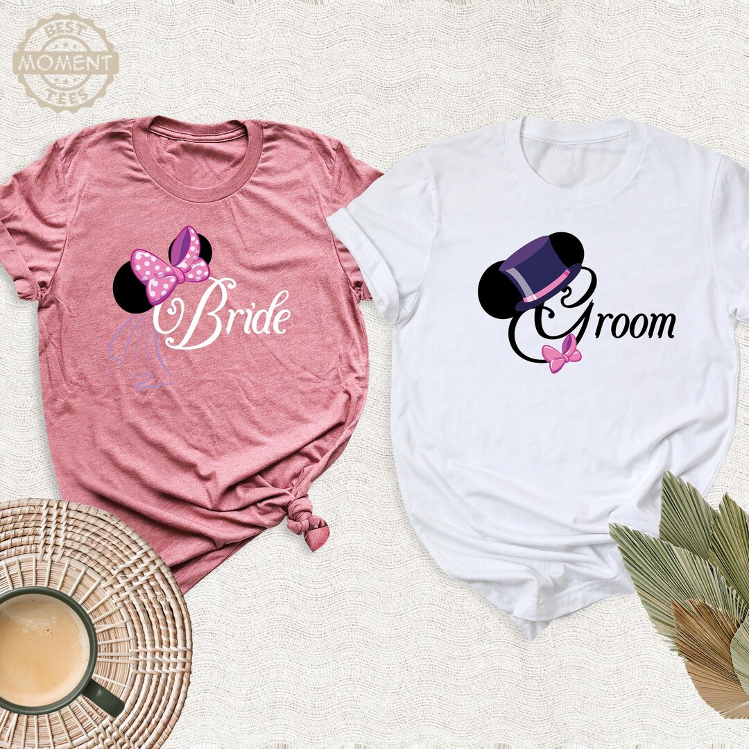 Disney Bride and Groom Couple Shirt, Minnie Mickey Honeymoon Tshirt ...