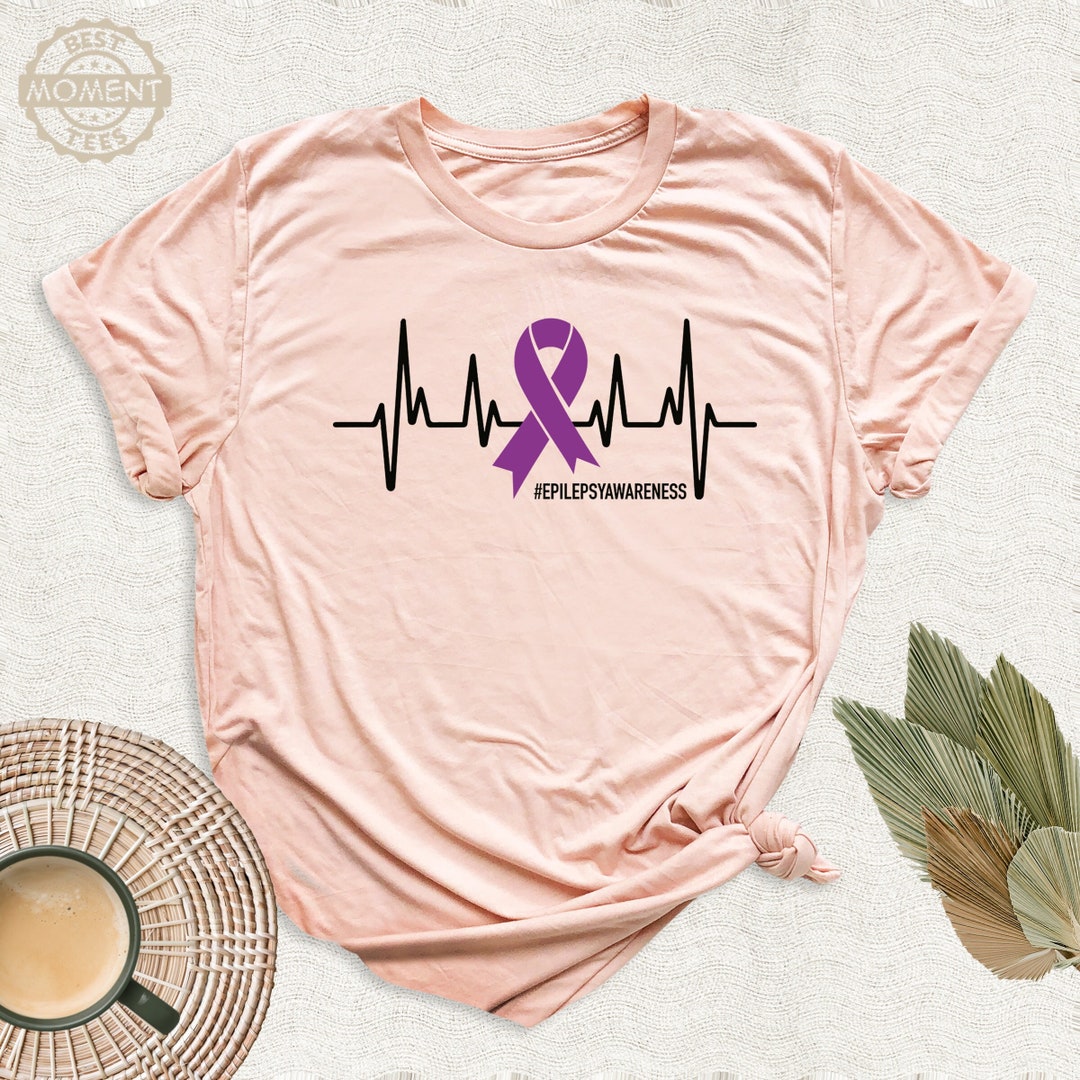 Epilepsy Awareness Purple Ribbon Shirt, Support Squad Purple Ribbon ...