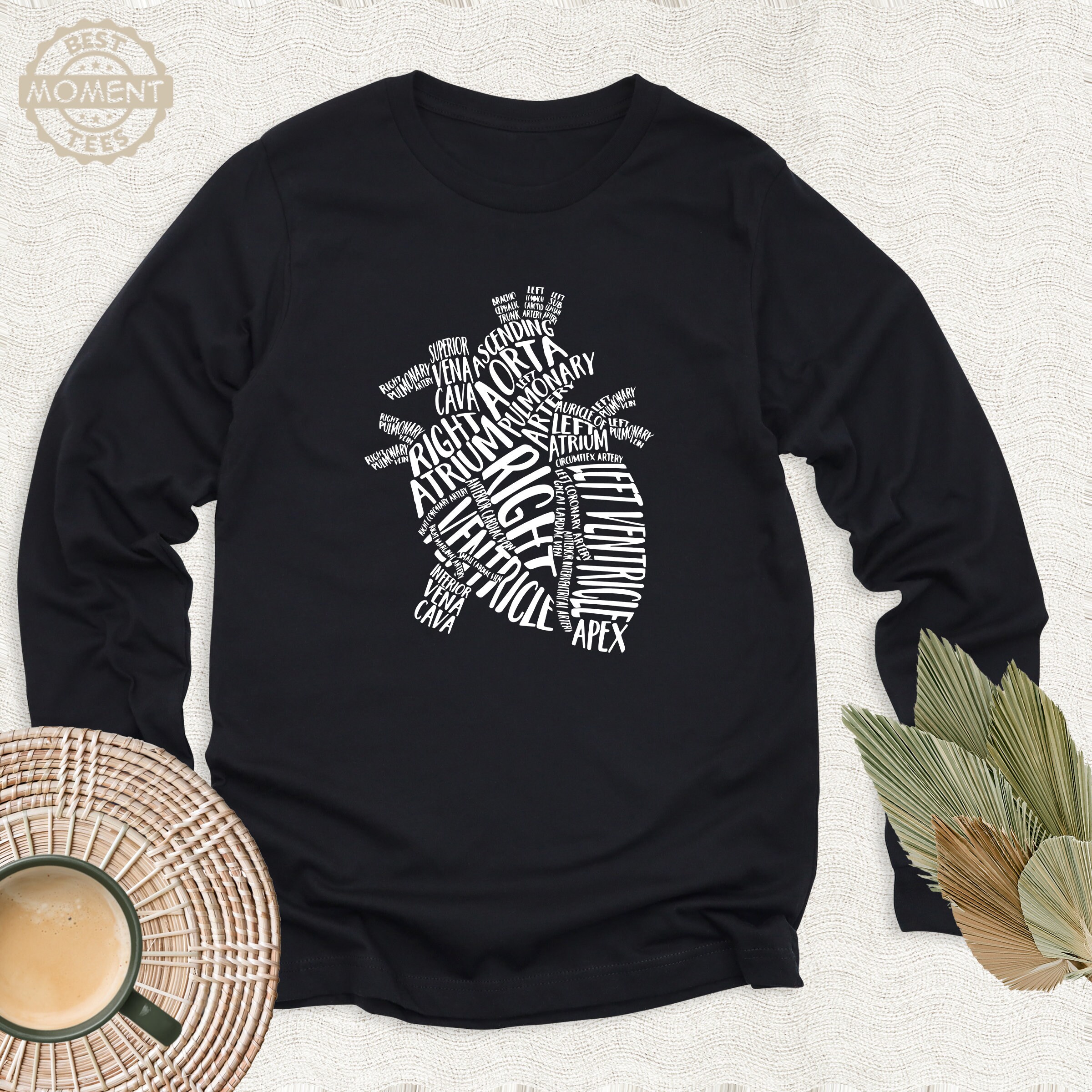 Heart Anatomy Sweatshirt, Nursing School Long Sleeve, Anatomical Heart ...