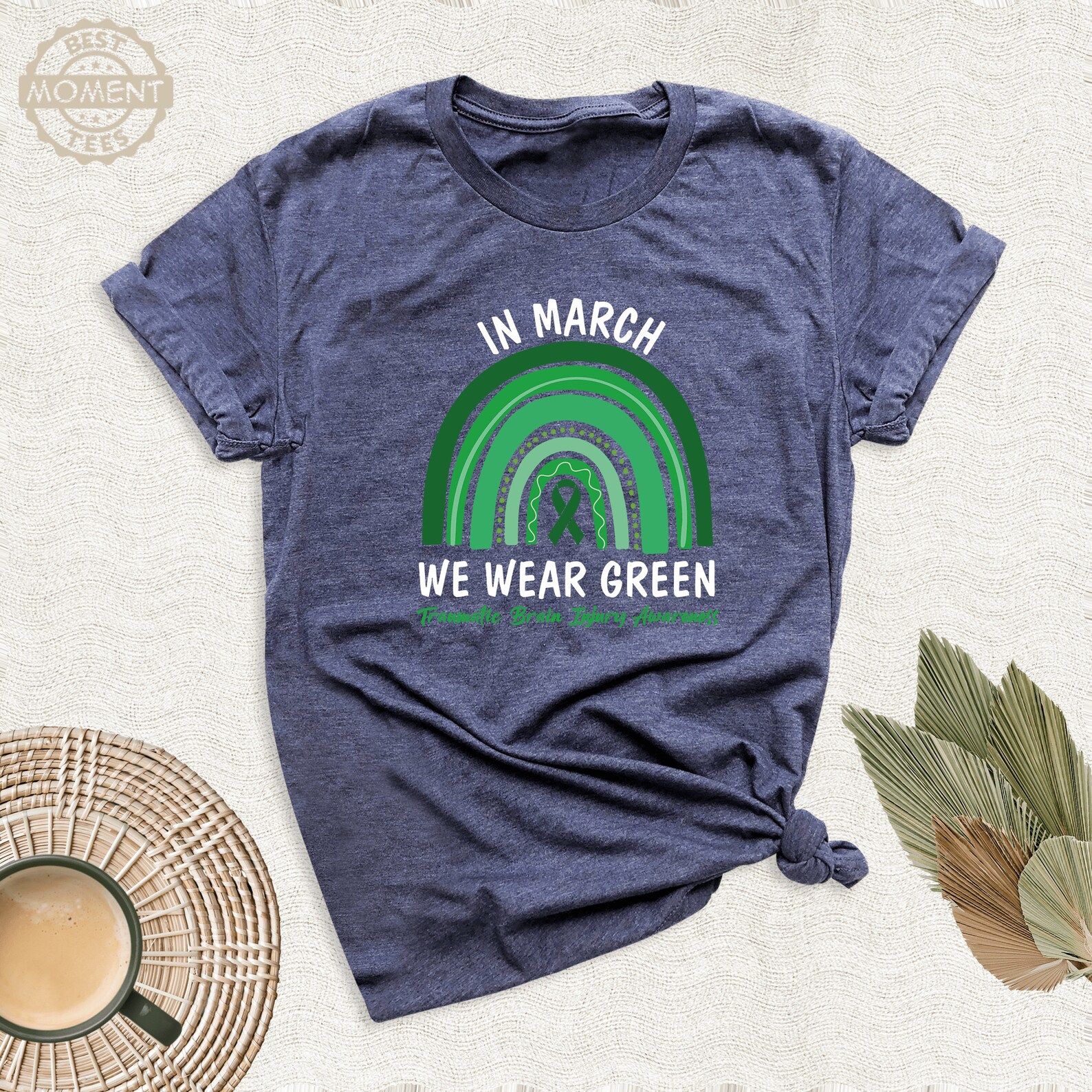 In March We Wear Green Rainbow Shirt, Traumatic Brain Injury Awareness ...