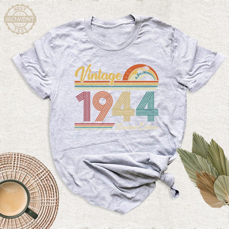 80th Birthday Shirt, Vintage 1944 Limited Edition Tshirt, Eighty ...