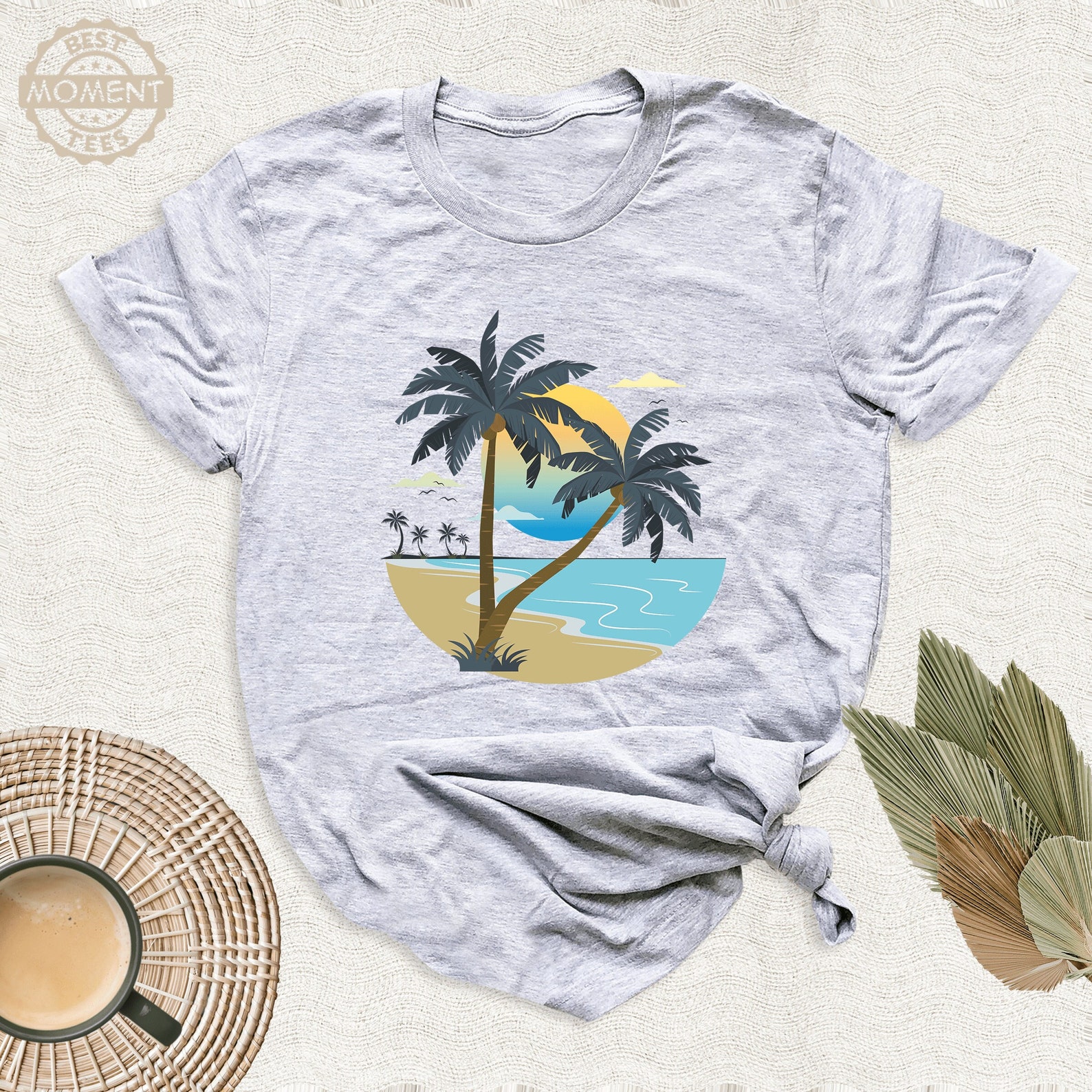 Tropical Island Shirt, Palm Trees on the Beach Tshirt, Travel Tee ...