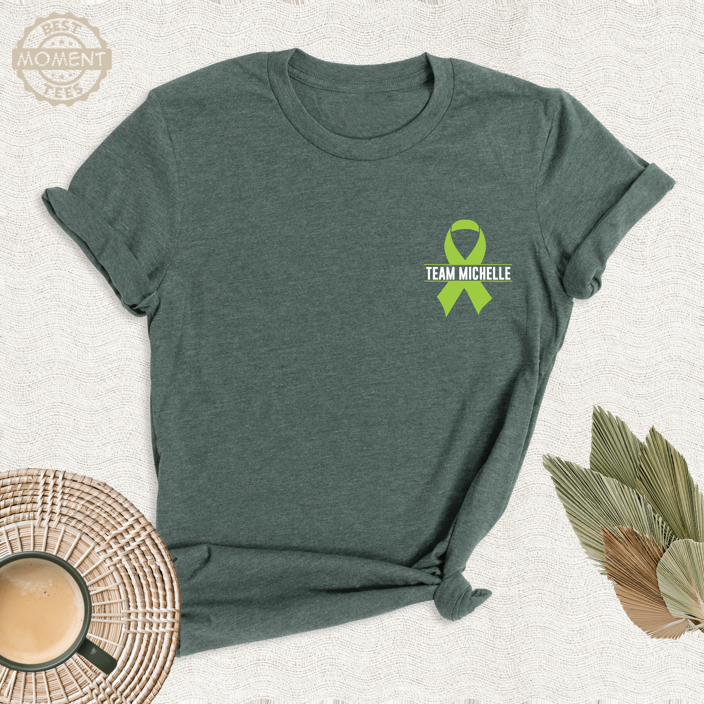 Lymphoma Cancer Awareness Team Pocket Print Custom Shirt, Green Ribbon ...