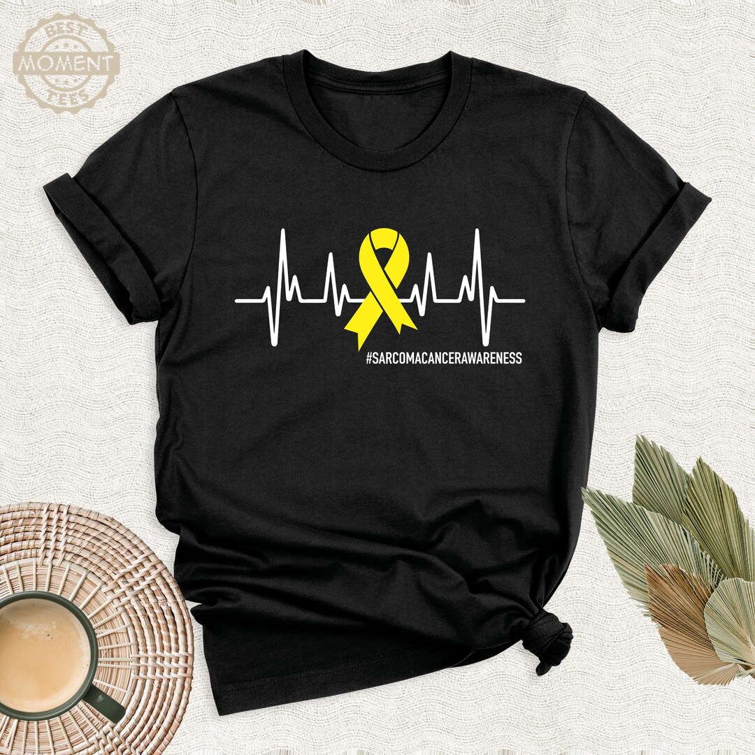 Sarcoma Cancer Warrior Awareness Custom Shirt, Yellow Ribbon Support ...