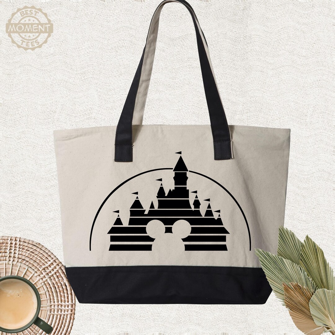 Disney Zippered Tote Bag, Disney Mickey Bag, Disneyland Canvas Tote Bag ...