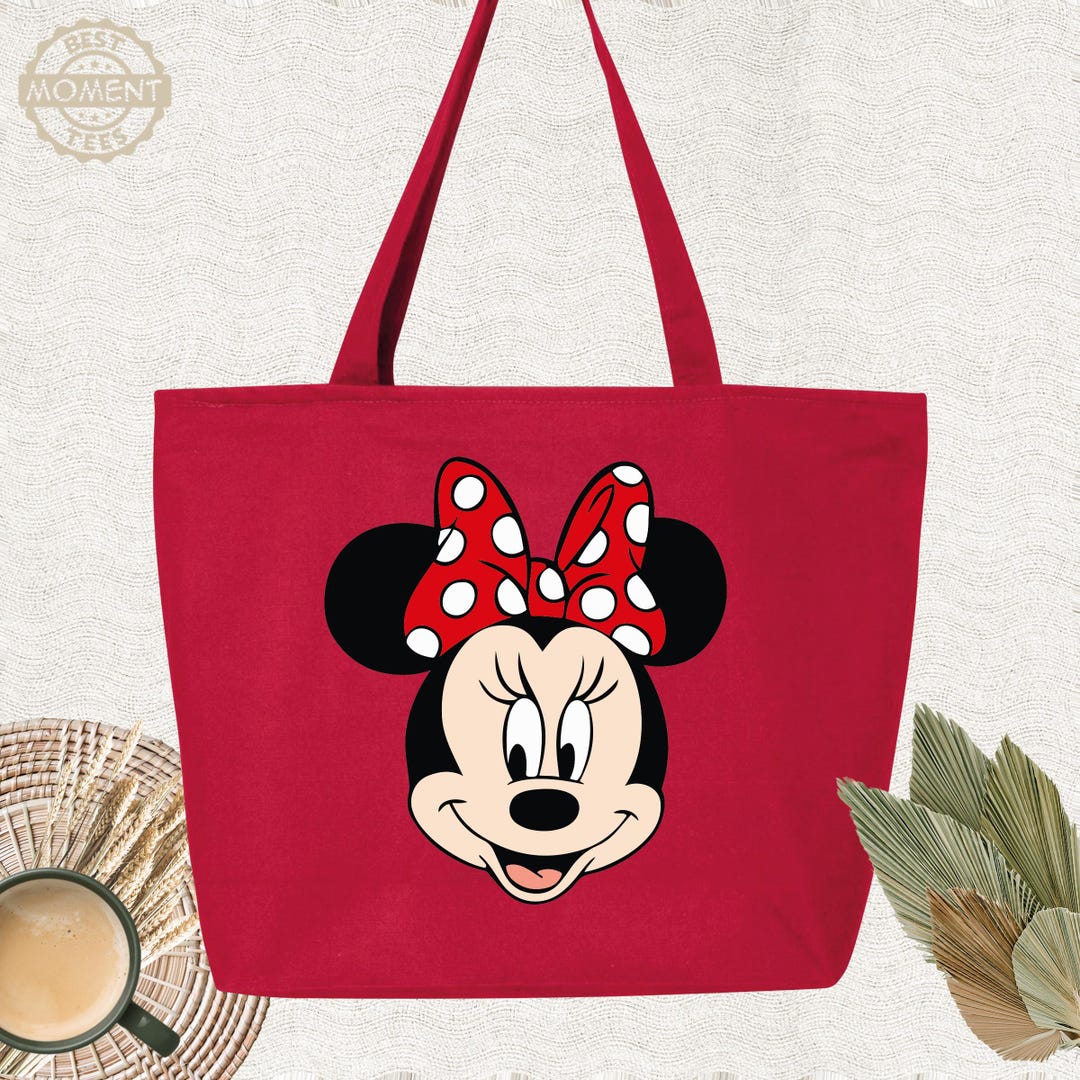 Minnie Disney Bag, Disney Minnie Tote Bag With Zipper, Disneyland ...
