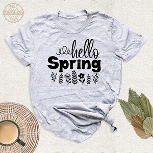 Hello Spring Season Shirt, Spring Flower Tshirt, Freedom Outfit, Easter ...
