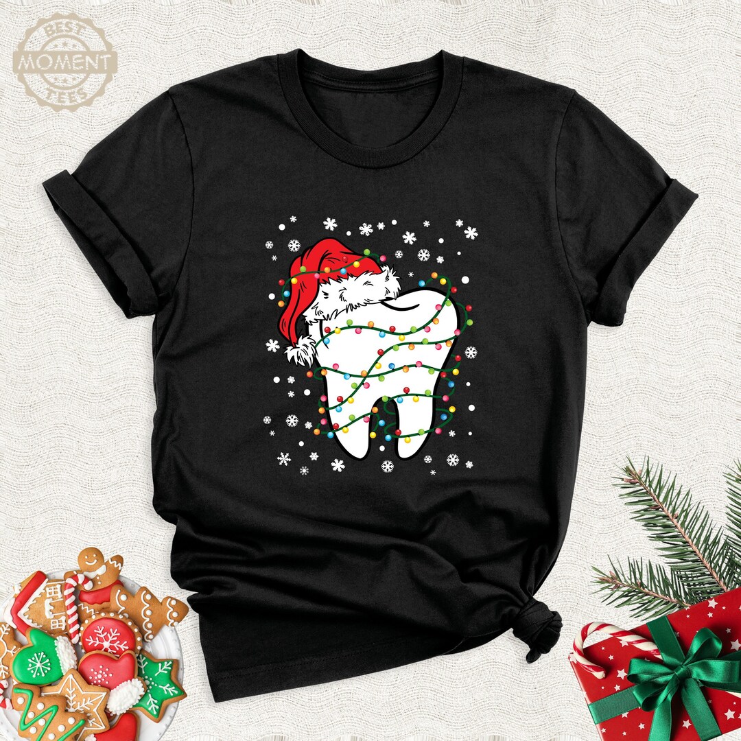 Cute Christmas Tooth Shirt Dental Office Xmas Party Tshirt - Etsy