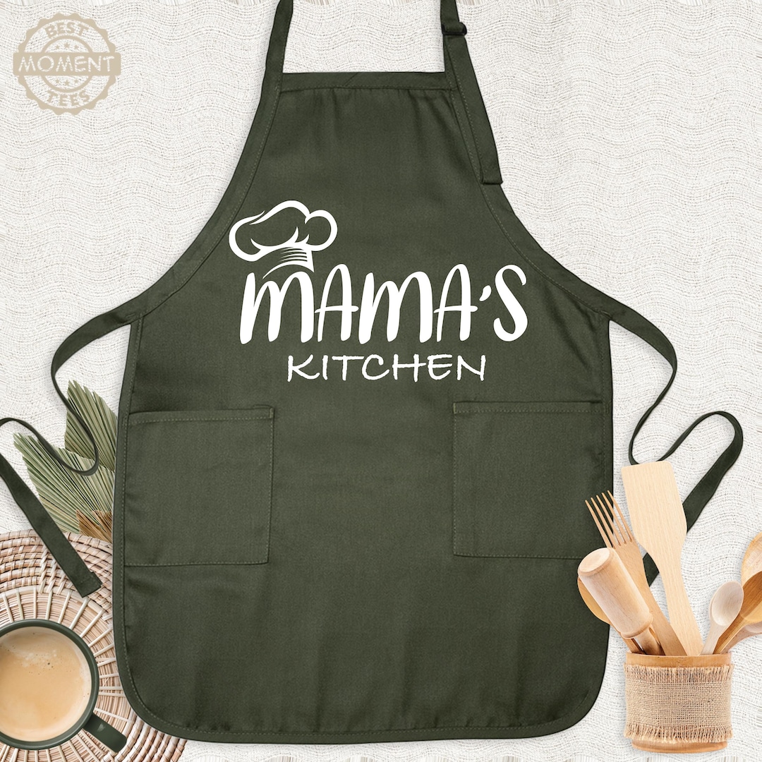 Personalized Apron for Mama's Kitchen Mama Apron, Cooking Apron With ...