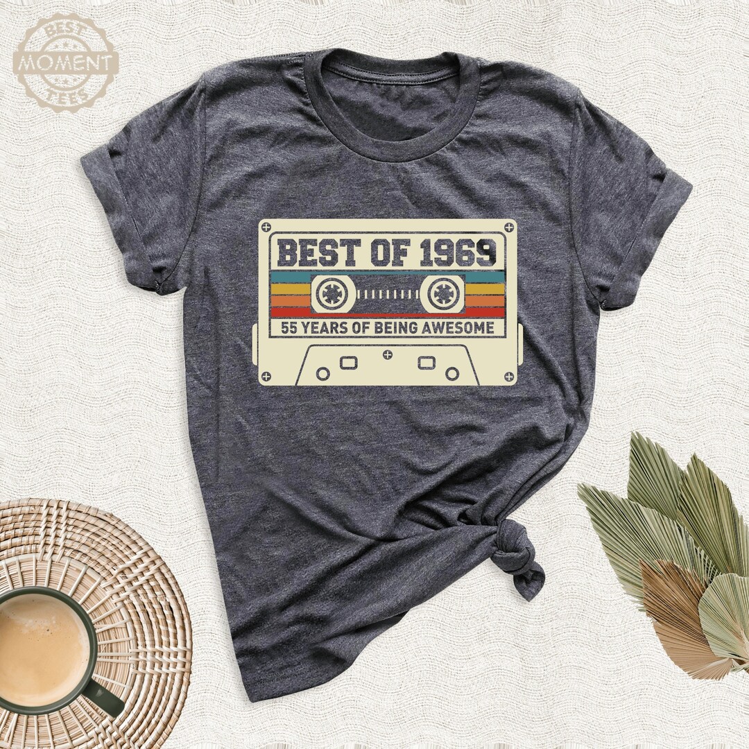 Vintage 55 Years Birthday Shirt, Best of 1969 Tshirt, 55 Years of Being ...