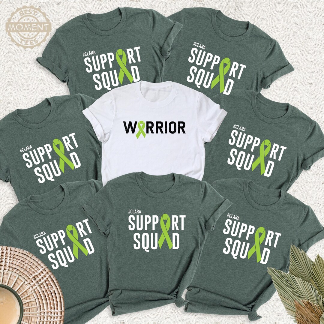 Lymphoma Cancer Warrior Support Squad Custom Shirt, Green Ribbon ...