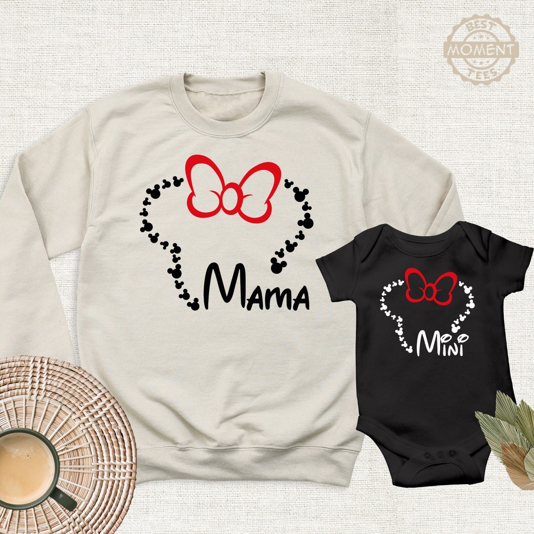 Personalized Minnie Mouse Mama and Mini Couple Sweatshirt, First ...
