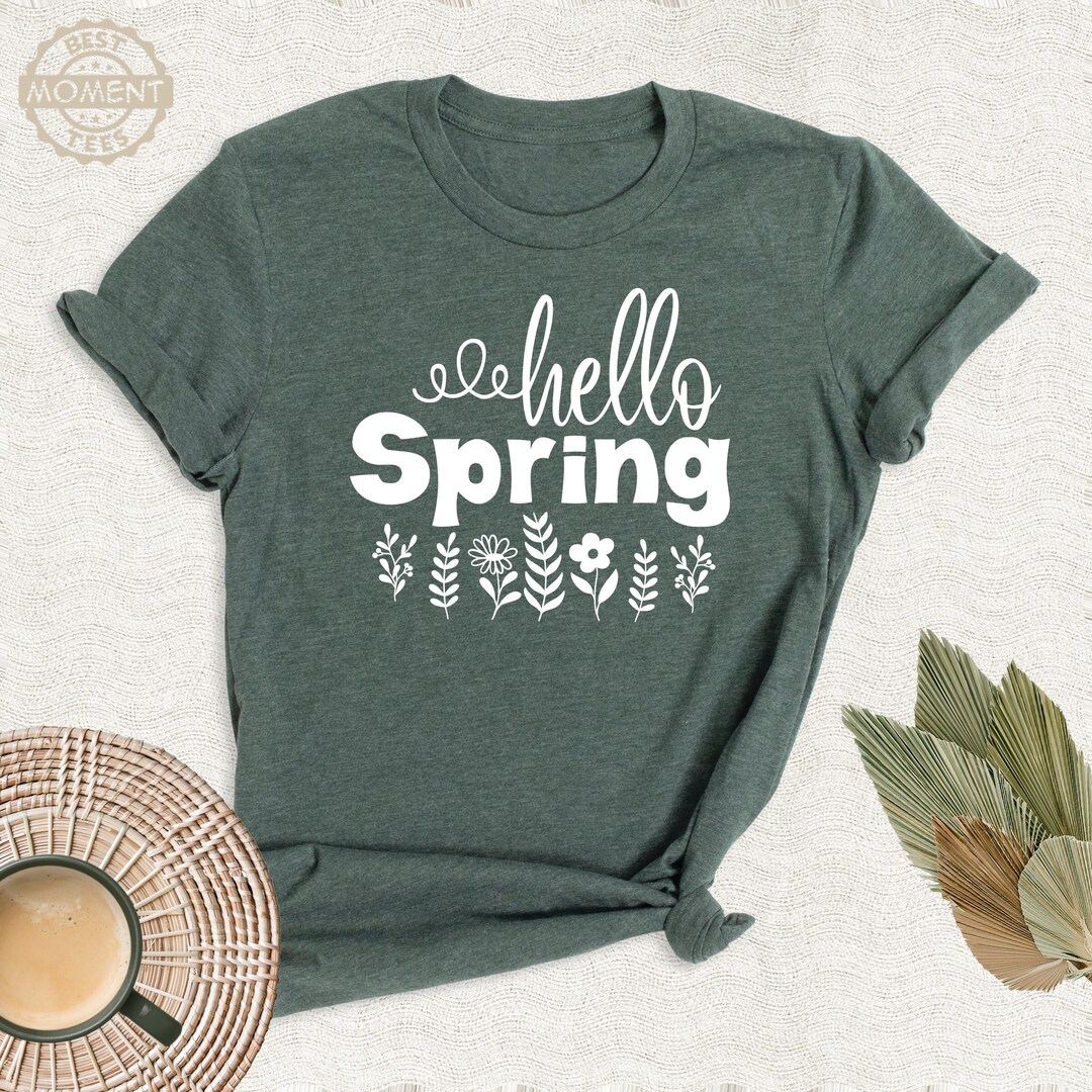 Hello Spring Season Shirt, Spring Flower Tshirt, Freedom Outfit, Easter ...