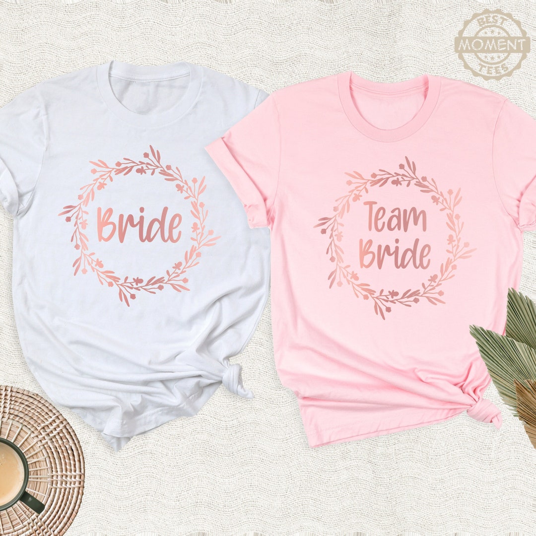 Custom Bride Team Cute Shirts, Personalized Bachelorette Party Tshirt ...