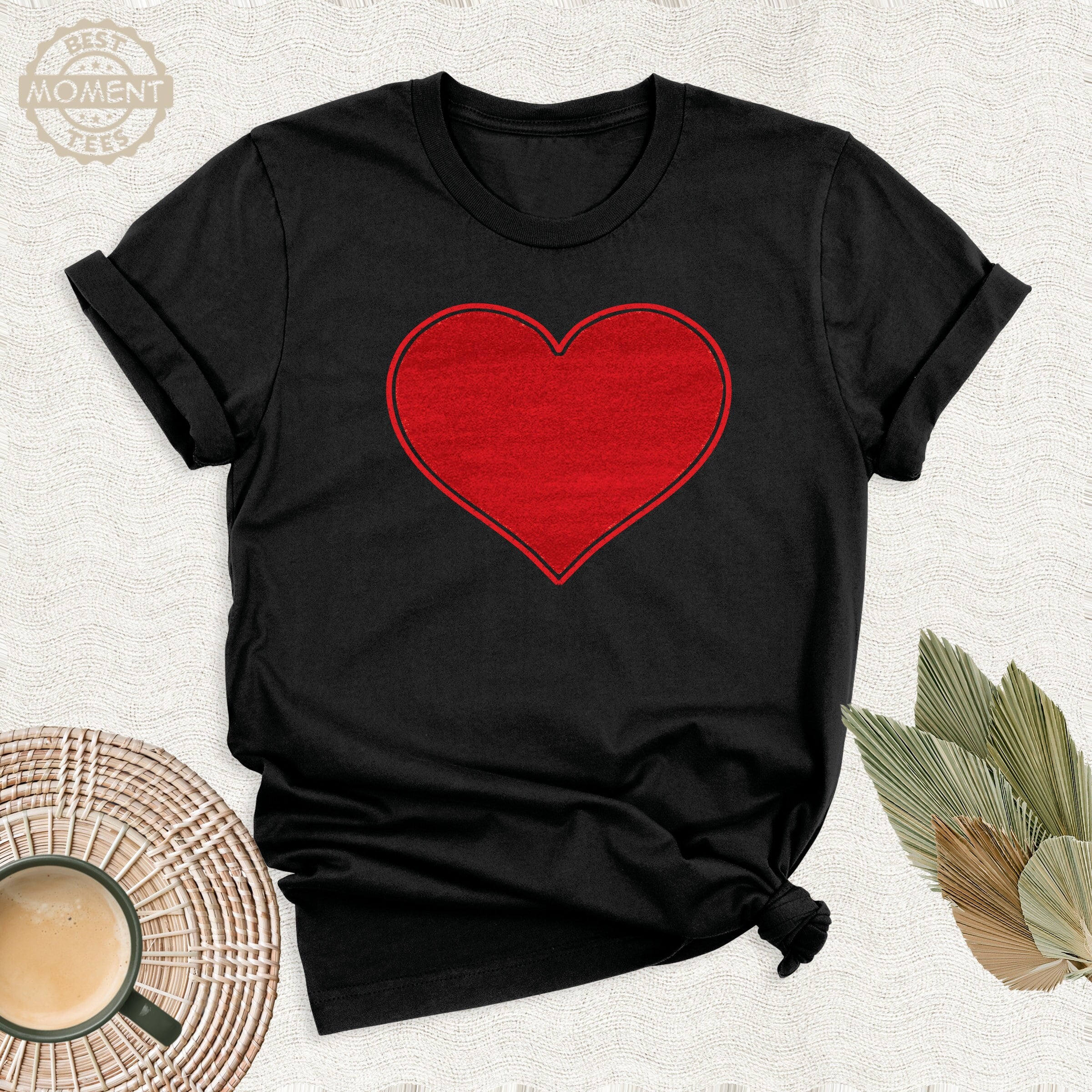 Valentines Day Red Heart Shirt, Couple Love Tshirt, Red Heart Woman ...