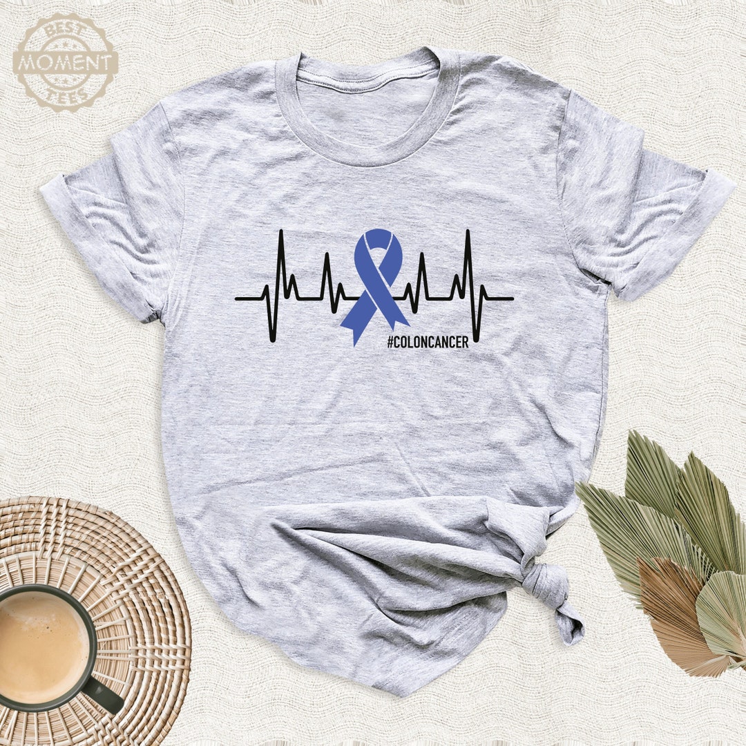 Colon Cancer Awareness Shirt, Blue Ribbon Survivor Tshirt, Colon Cancer ...