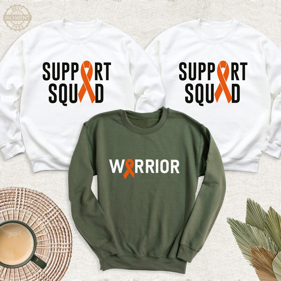 Multiple Sclerosis Warrior Support Squad Sweatshirt, Orange Ribbon Team ...