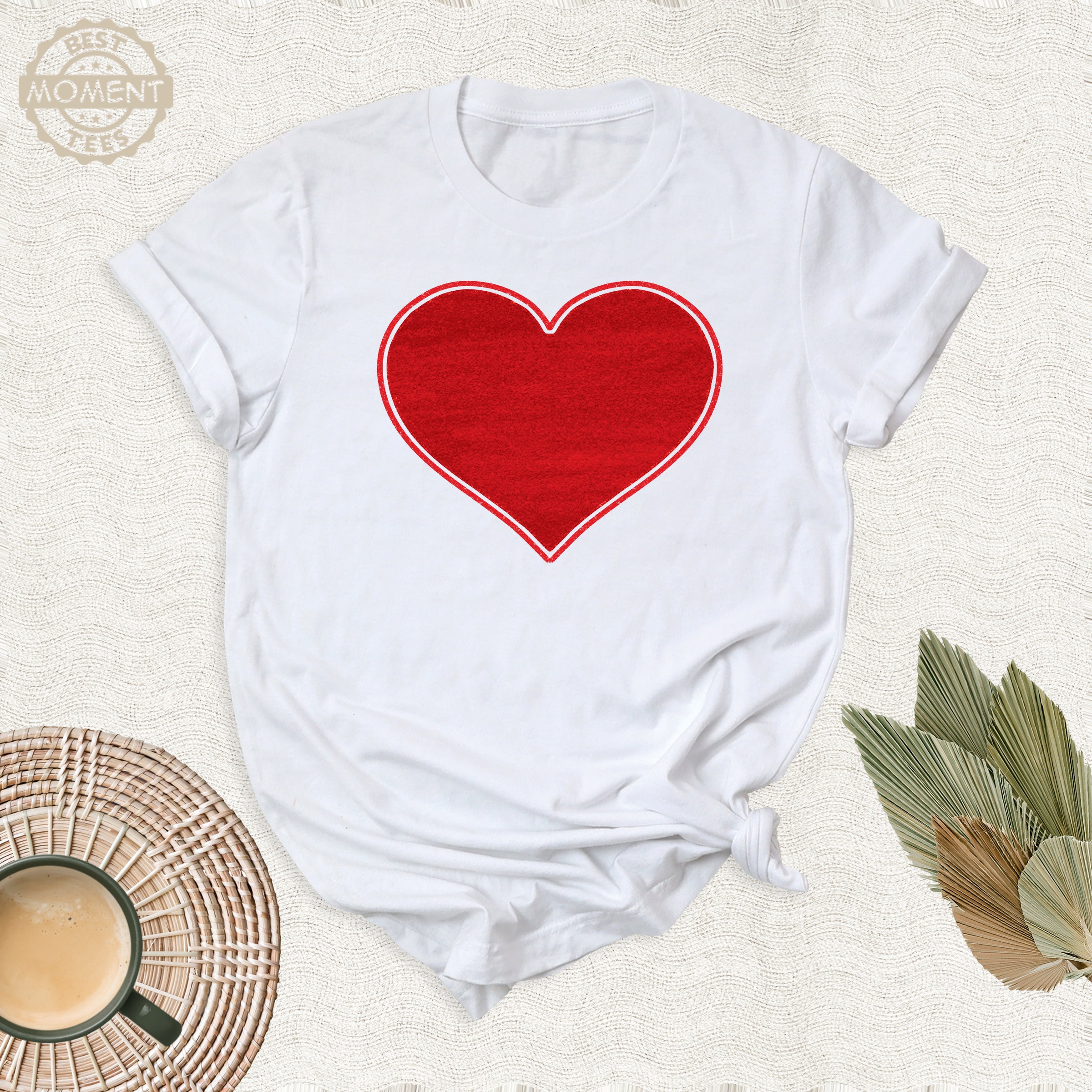 Valentines Day Red Heart Shirt, Couple Love Tshirt, Red Heart Woman ...