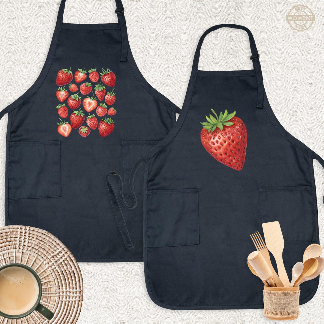 Strawberry Mommy and Me Aprons Mama Head Chef Apron, Mother Son Apron ...