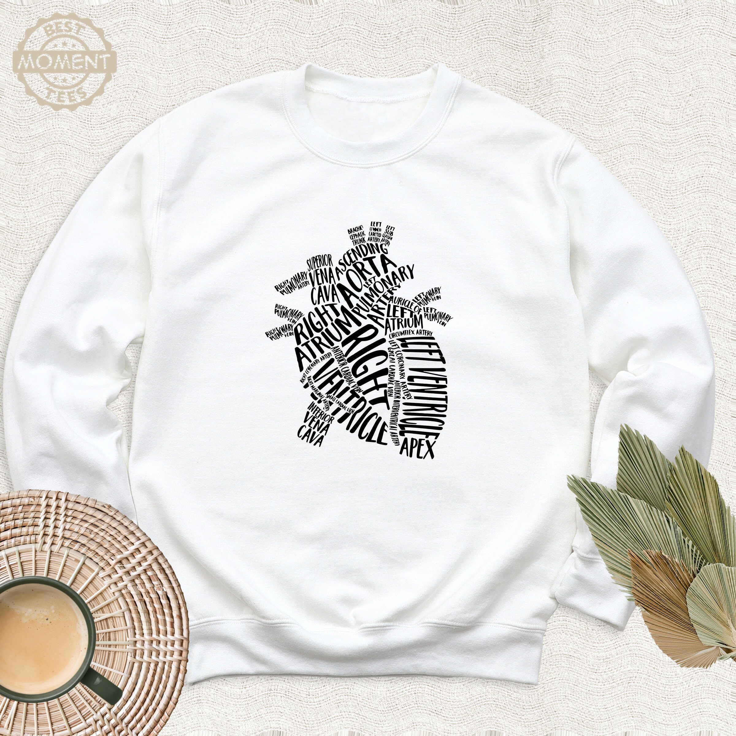 Heart Anatomy Sweatshirt, Nursing School Long Sleeve, Anatomical Heart ...