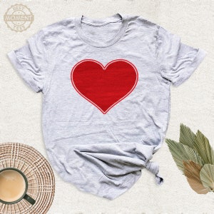 Valentines Day Red Heart Shirt, Couple Love Tshirt, Red Heart Woman ...