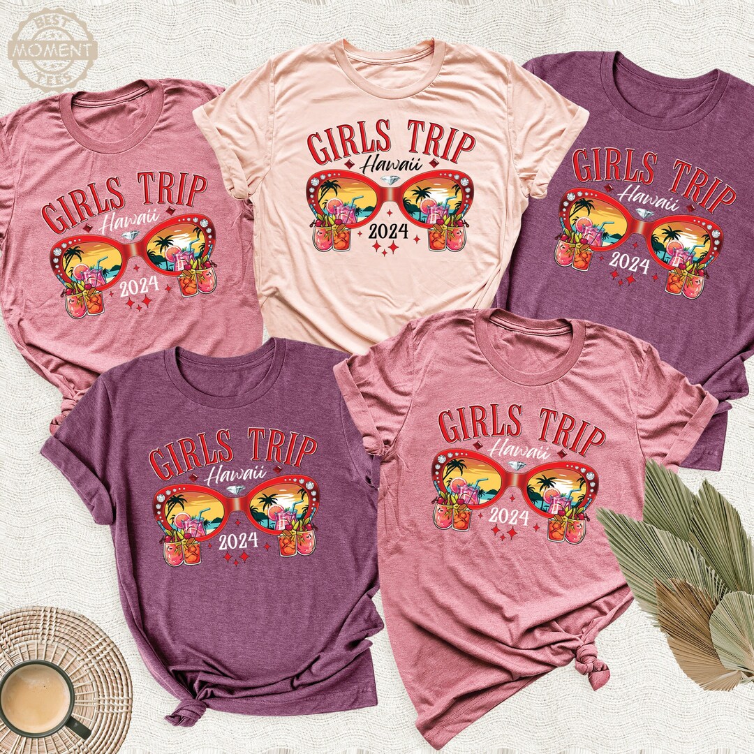Custom Girls Trip Matching Shirt, Friends Summer Vacation Tshirt ...