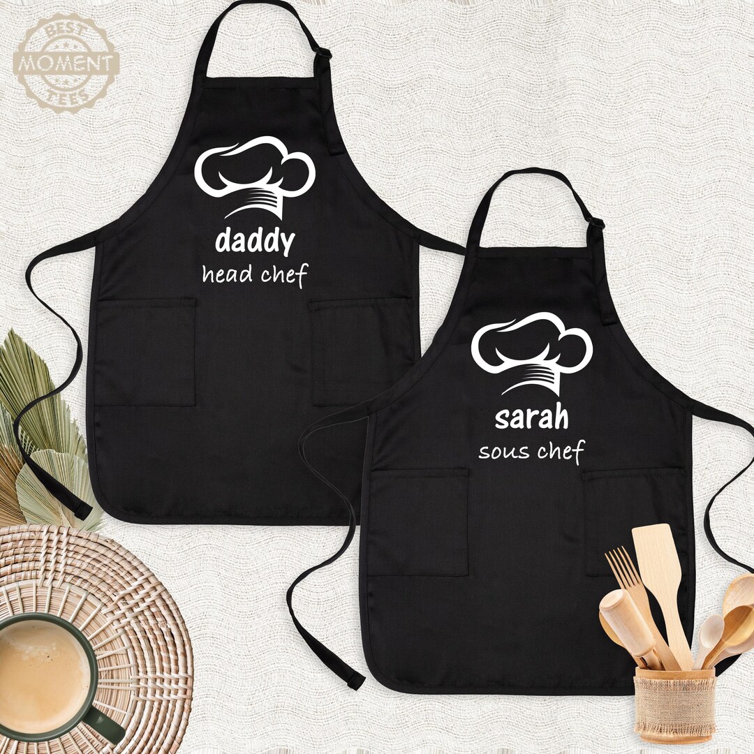 Daddy Head Chef Child Sous Chef Apron, Father's Day Aprons, Cute ...