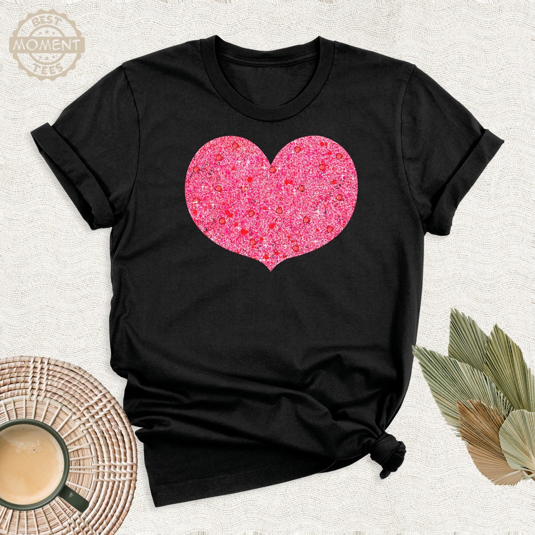Valentines Day Big Pink Heart Shirt, Couple Love Tshirt, Pink Heart ...