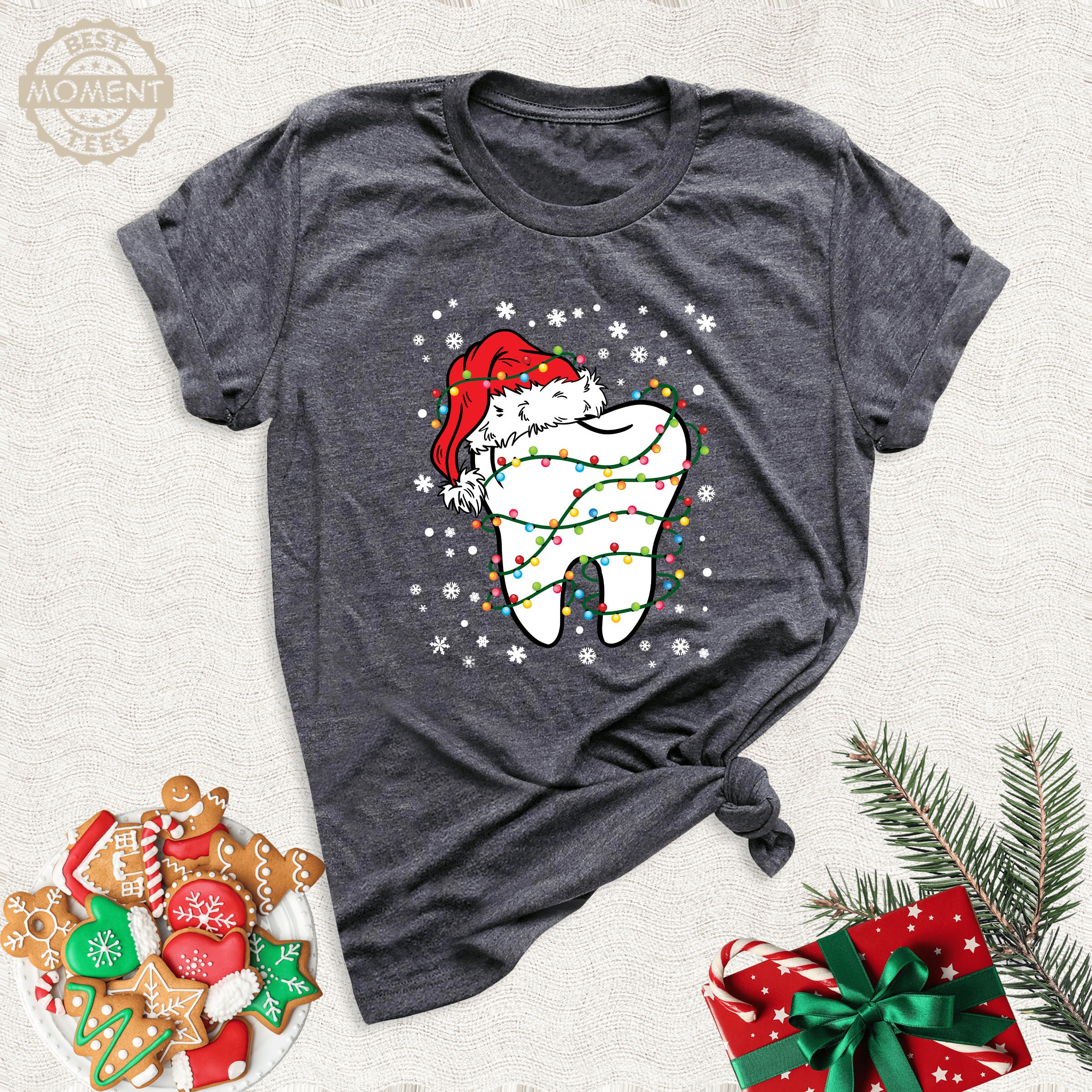 Cute Christmas Tooth Shirt Dental Office Xmas Party Tshirt - Etsy