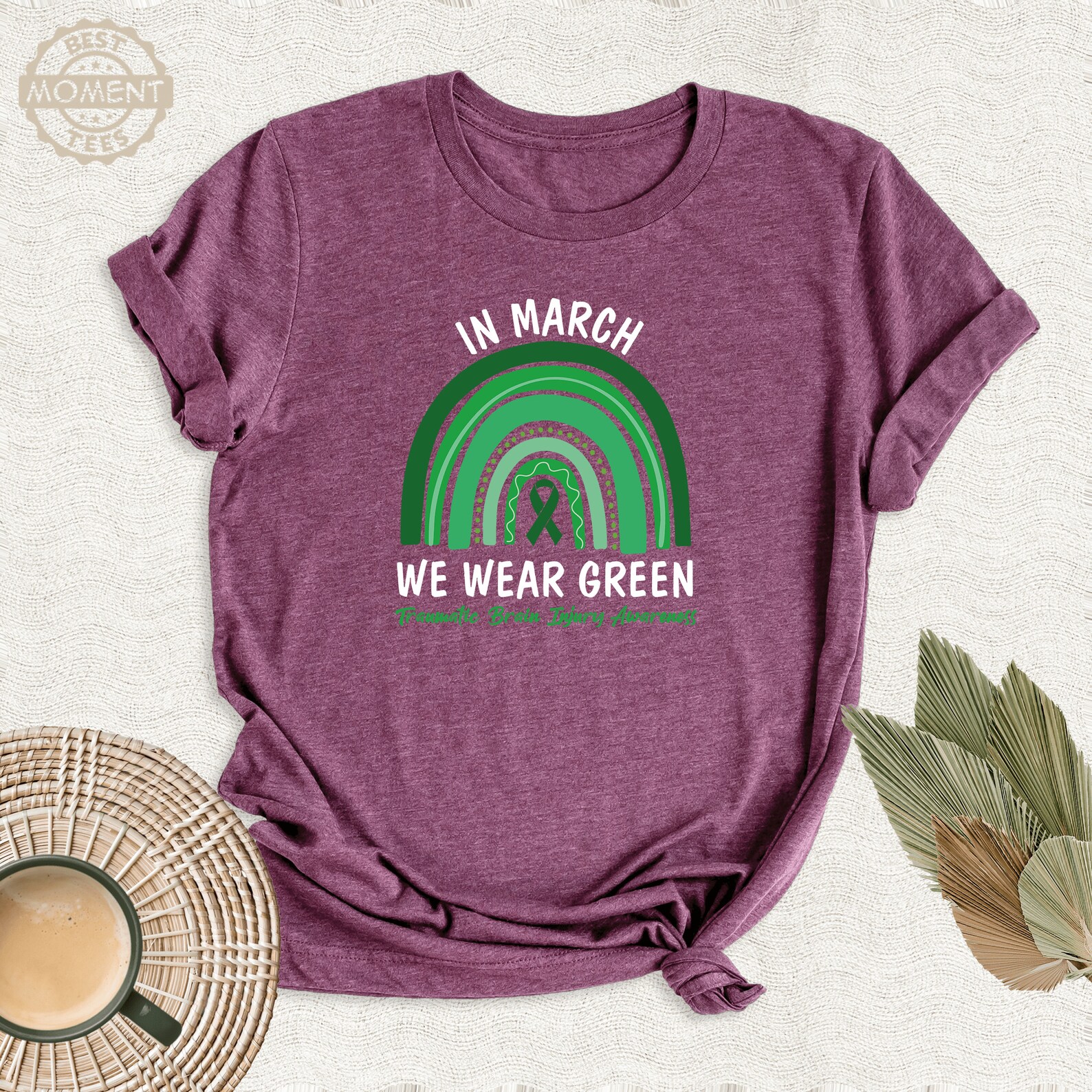 In March We Wear Green Rainbow Shirt, Traumatic Brain Injury Awareness ...
