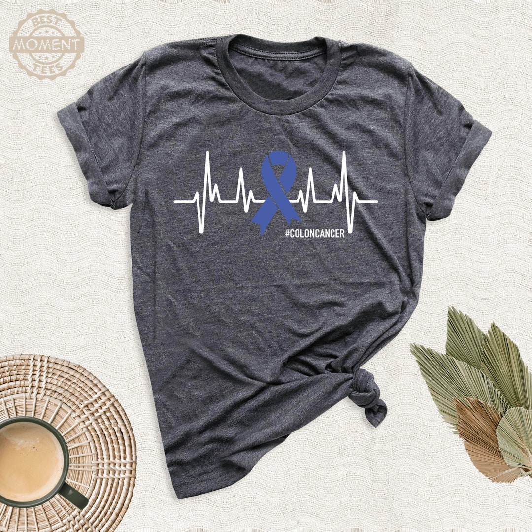 Colon Cancer Awareness Shirt, Blue Ribbon Survivor Tshirt, Colon Cancer ...