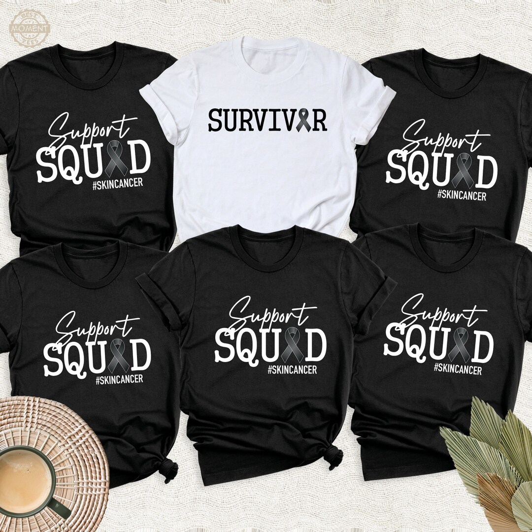 Skin Cancer Melanoma Survivor Awareness Shirt, Black Ribbon Support ...
