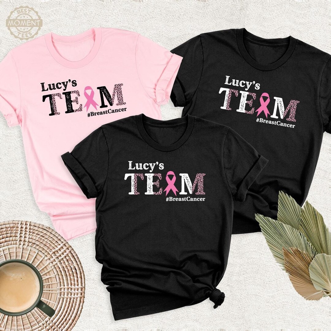 Custom Breast Cancer Team Shirts, Personalized Pink Ribbon Warrior ...