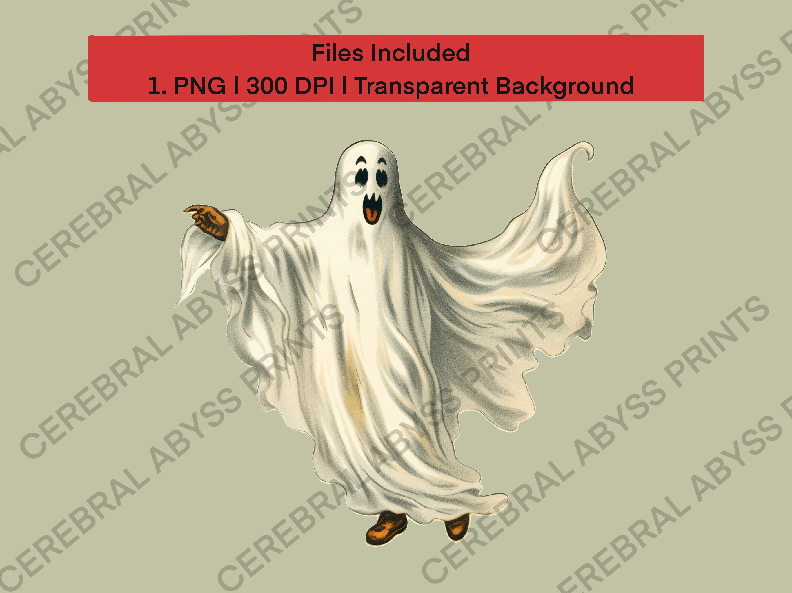 Ghost Clipart Ghost Face Png Cute Vintage Ghost Clipart - Etsy