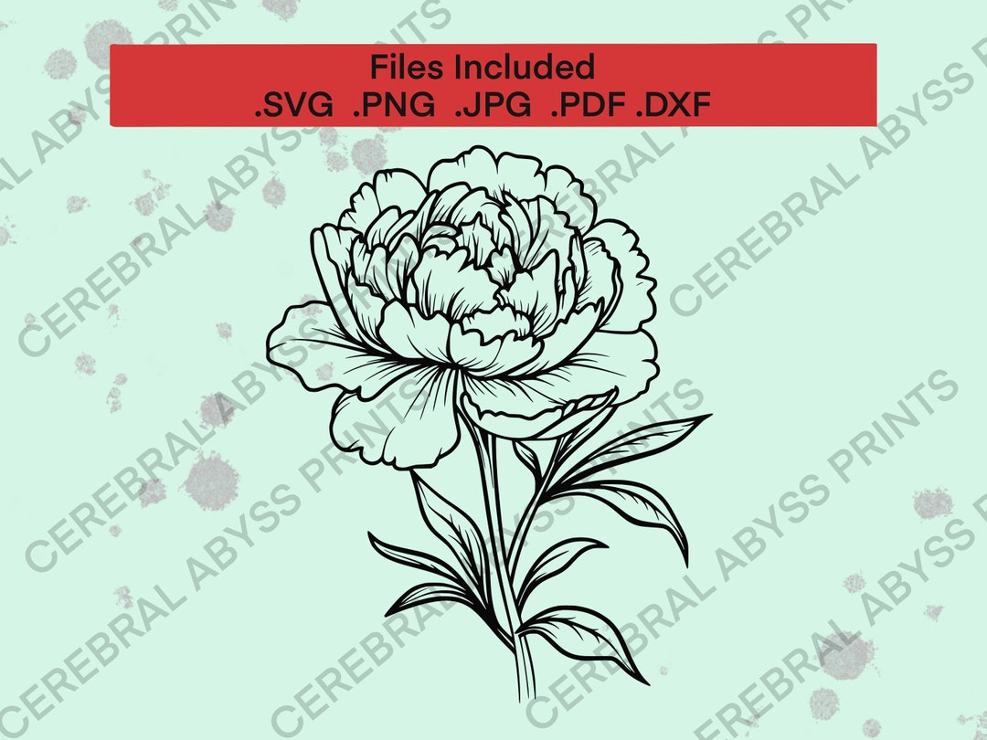 Peony Vector Clipart Svg Floral Cricut Files Peonies Svg - Etsy