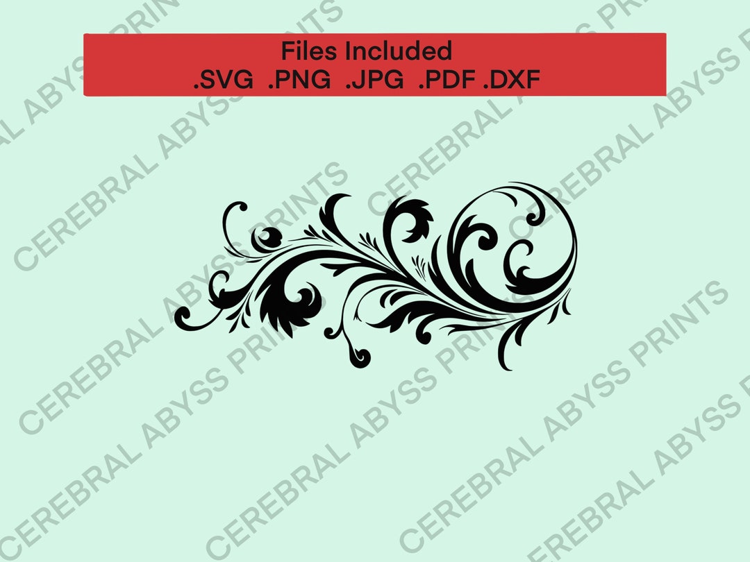 Filigree Svg Scrollwork Png Flourish Vector Clipart - Etsy