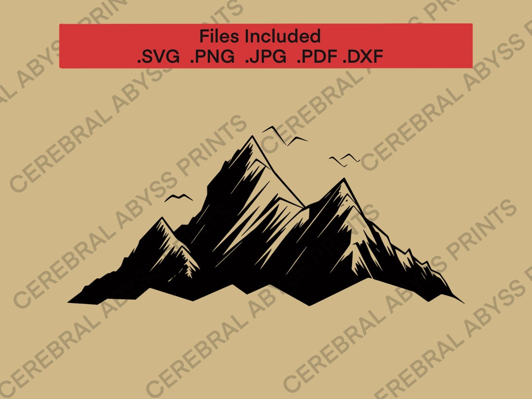 Mountain Landscape Svg Png Pdf Jpg Dxf Mountains Cricut File - Etsy